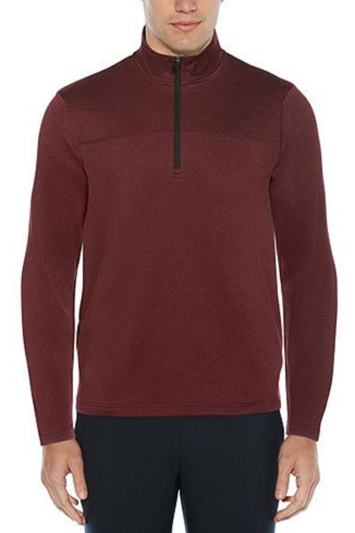 Pga Tour Two-tone Quarter-zip Jacket Black Fig Heather – CheapUndies