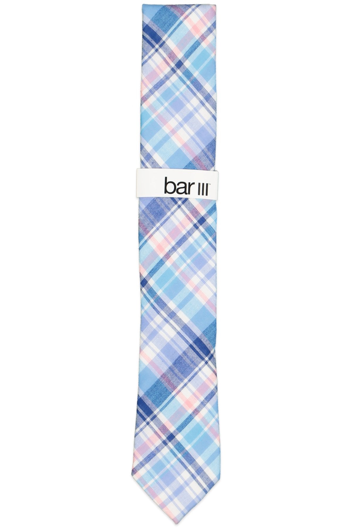 Bar Iii Owens Plaid Skinny Tie Blue – CheapUndies