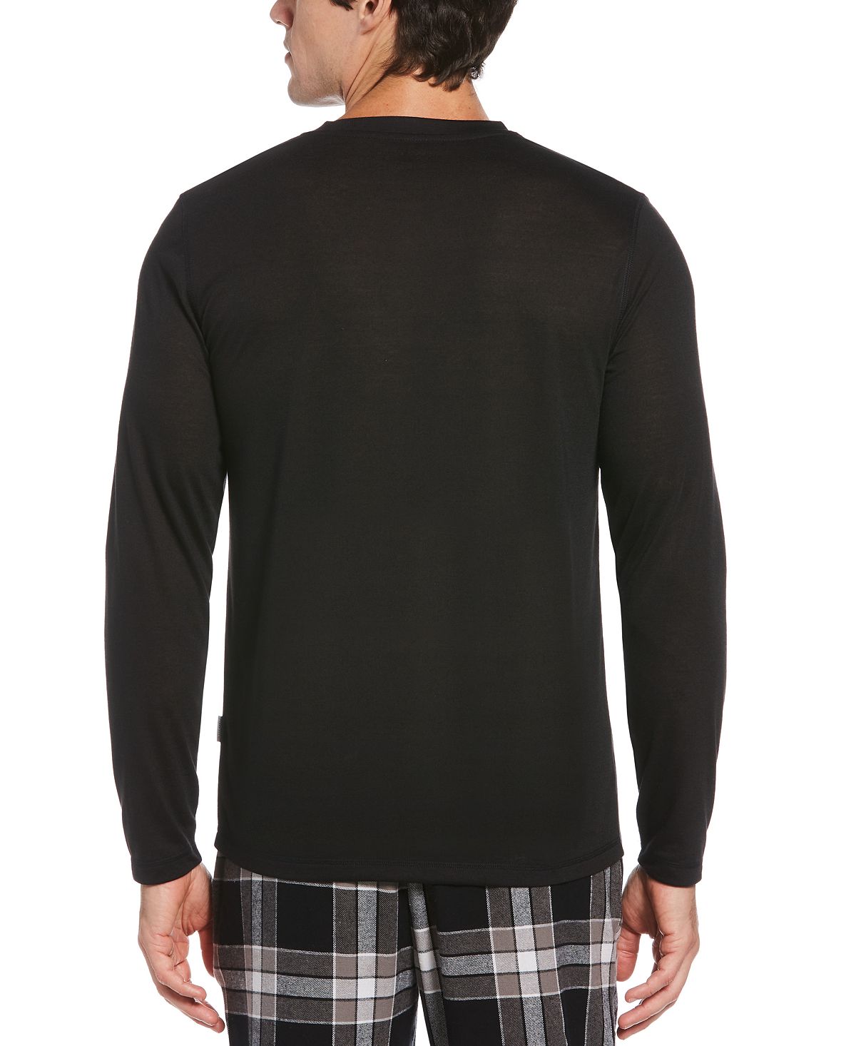 Perry Ellis Portfolio Portfolio Jersey Long-sleeve Pajama T-shirt Blac ...