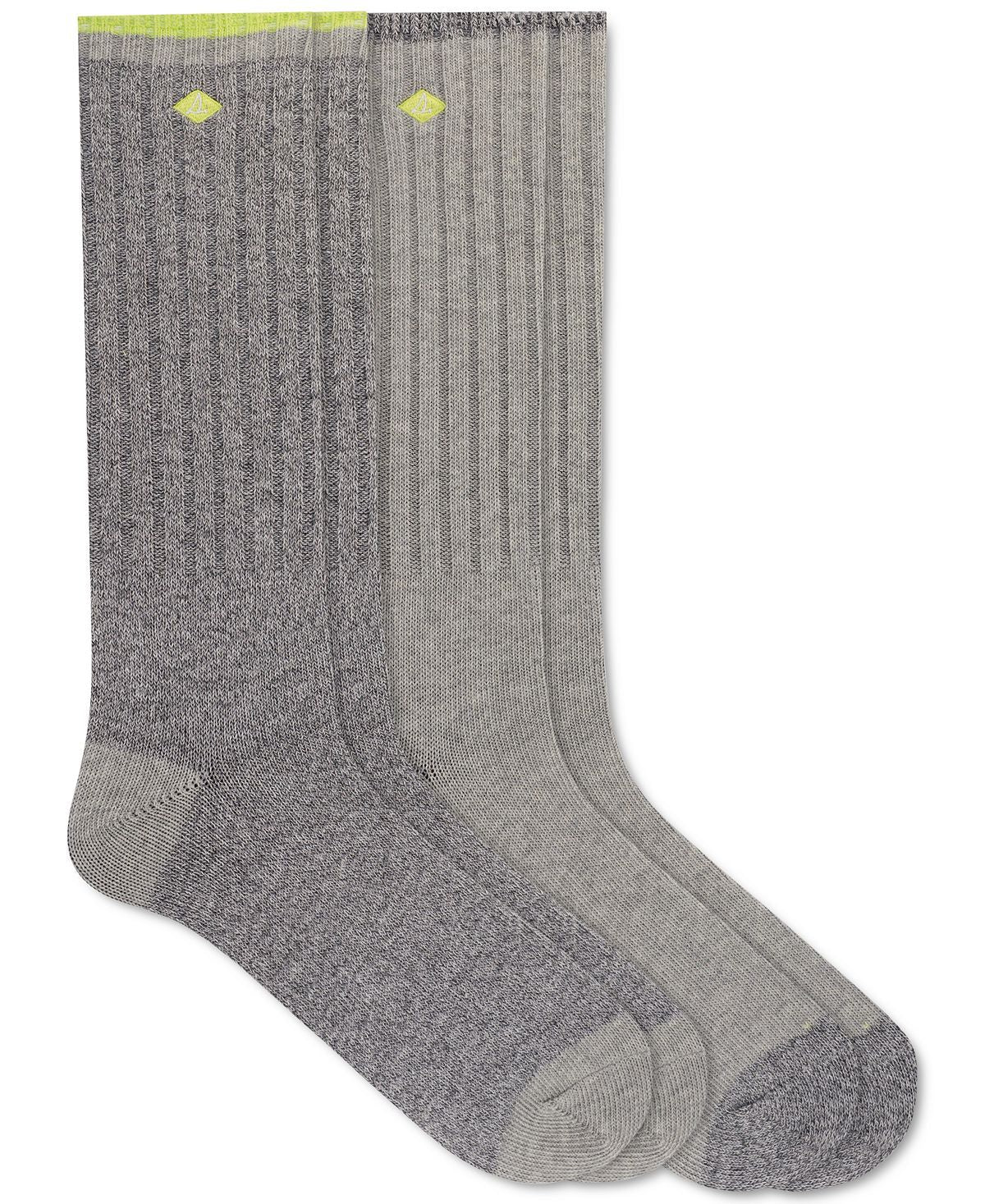 Sperry Two-pack Marl And Solid Boot Crew Socks Grey Heather – CheapUndies