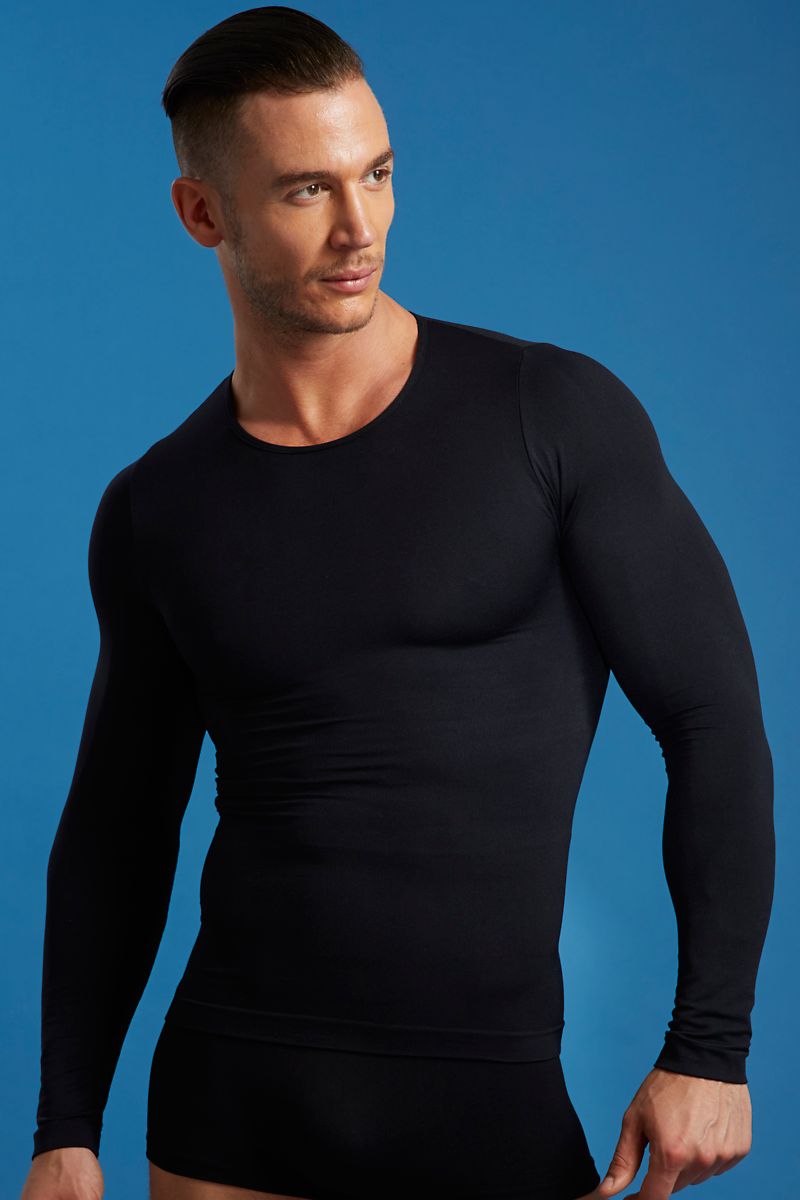 Undergear Shape Enhancer Black Long Sleeve Tee – CheapUndies