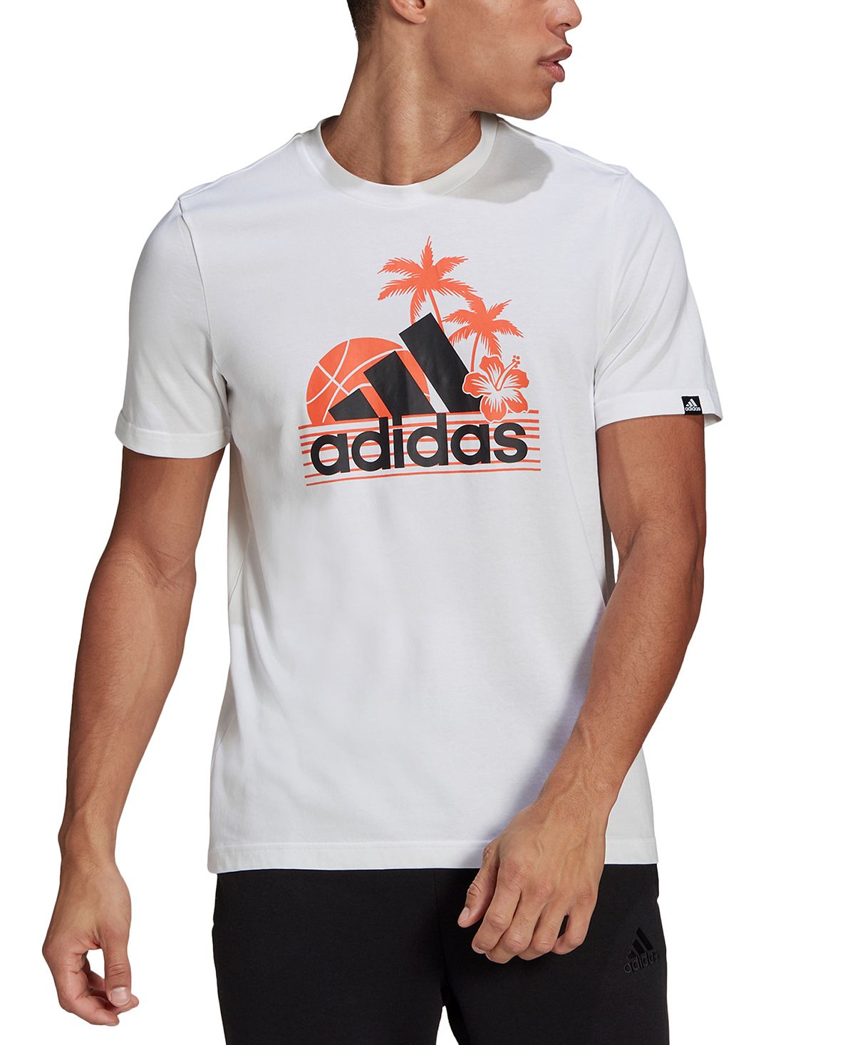 Adidas Aeroready Vacation Sunset Logo Graphic T-shirt White – CheapUndies