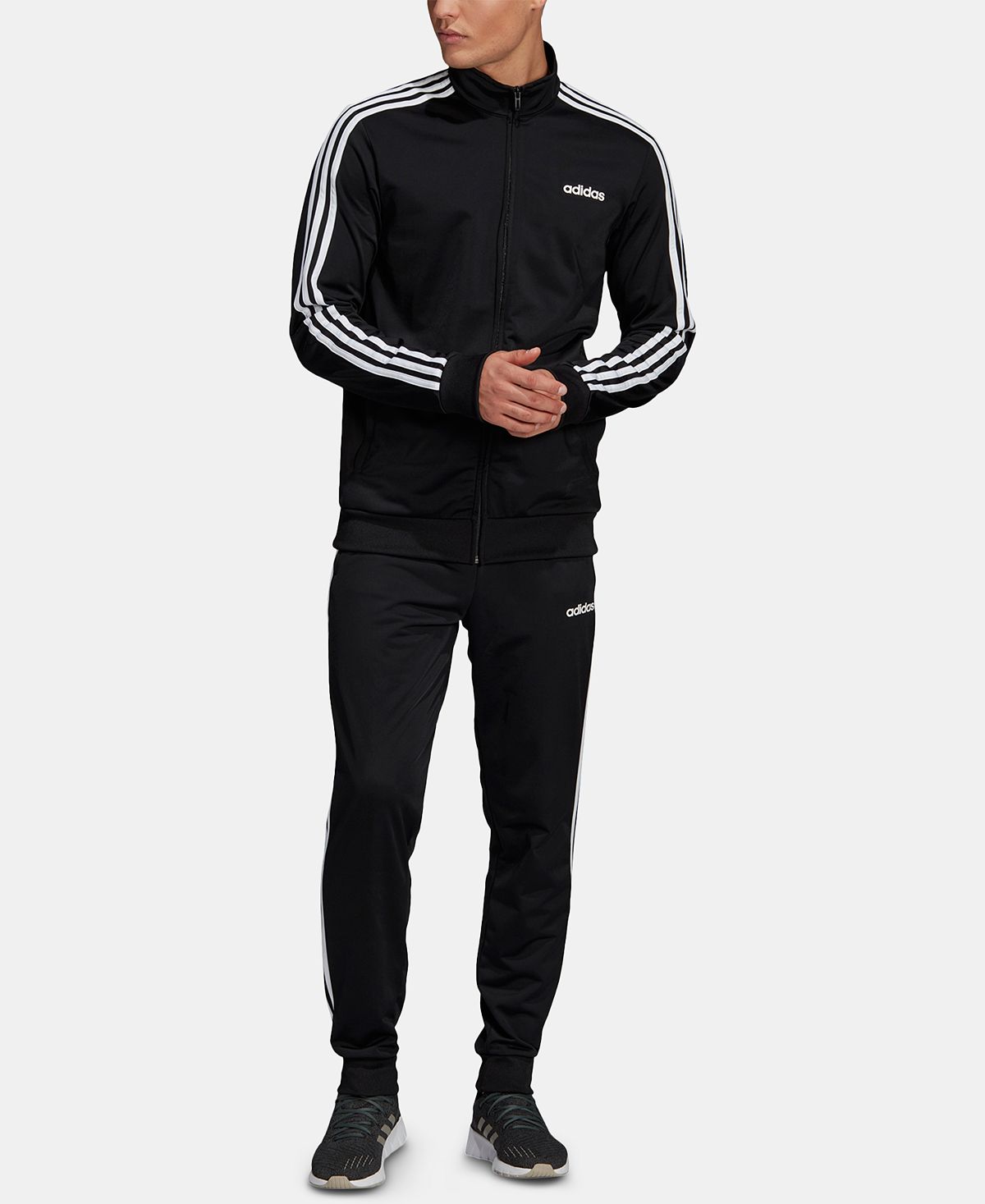 Adidas Essentials 3-stripes Tricot Track Jacket Black/White – CheapUndies