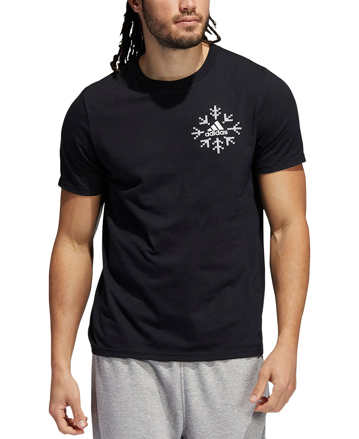 Adidas Holiday Snowflake Logo Graphic T-shirt Black – CheapUndies