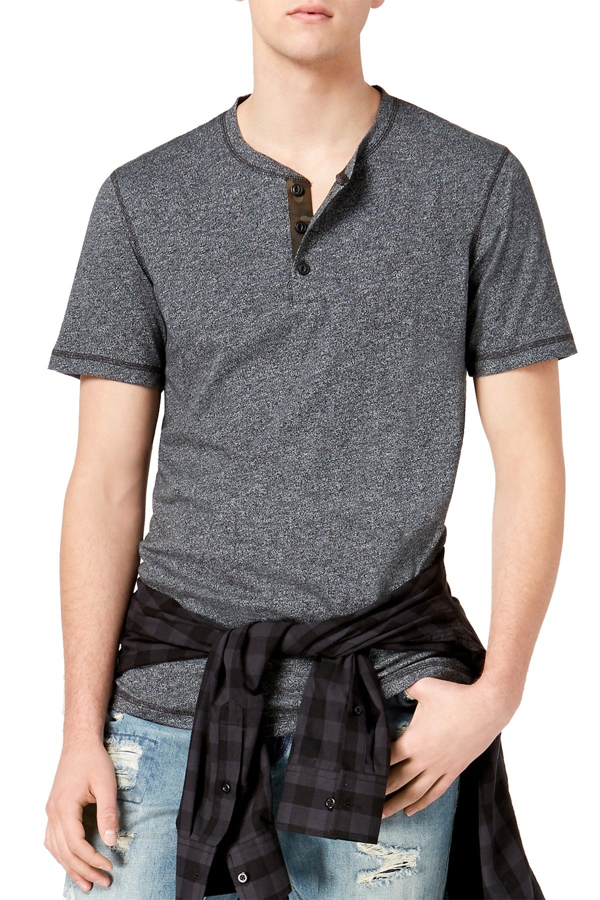 American Rag Grey Eagle Marled Henley – CheapUndies