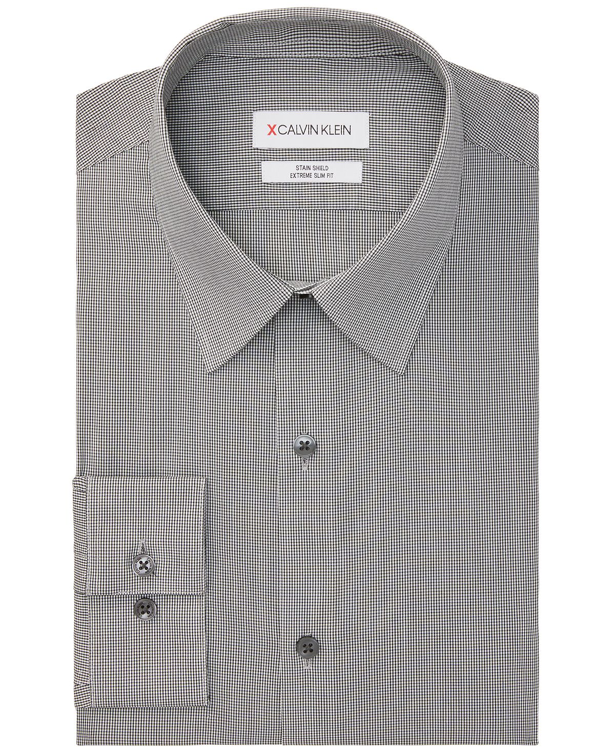 Calvin Klein Extra-slim Fit Performance Stretch Stain Shield Mini-chec ...