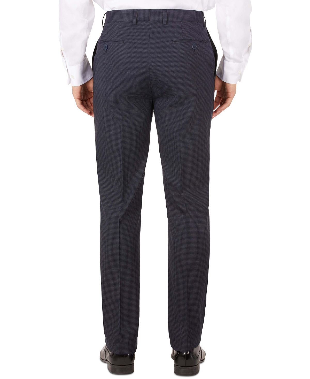 Calvin Klein Slim-fit Mini-check Dress Pants Blue Mini Check – CheapUndies