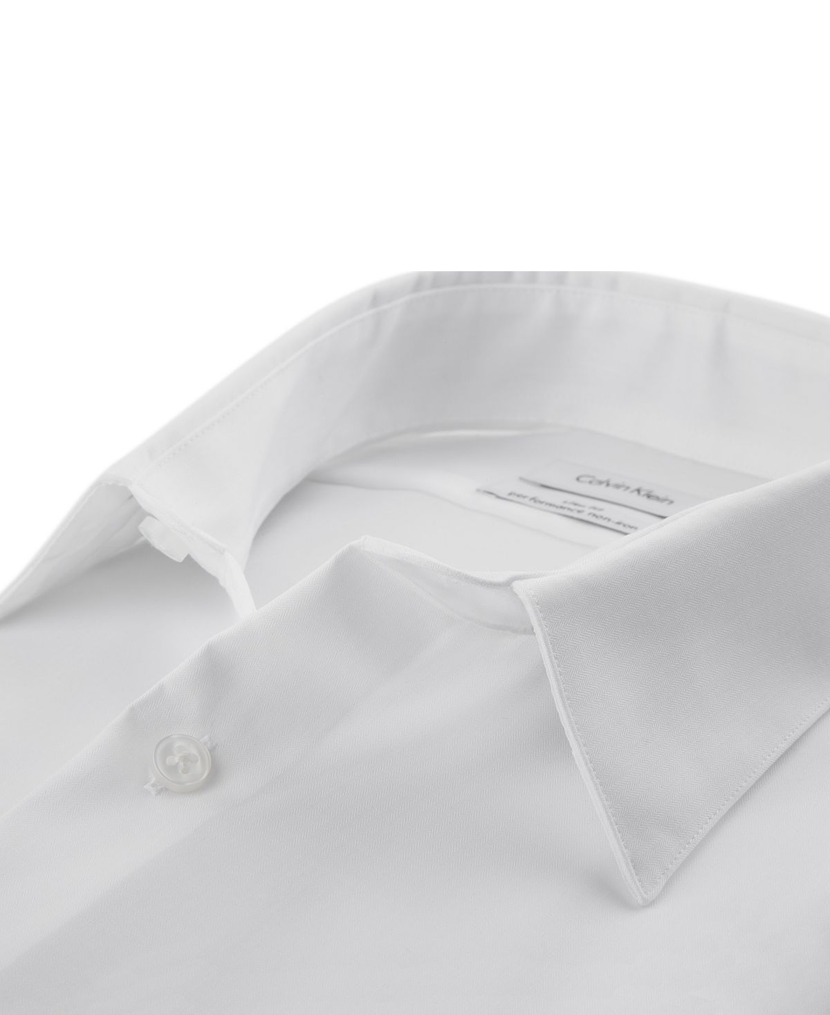 Calvin Klein Steel Slim Fit Non Iron Performance Herringbone Point Col ...