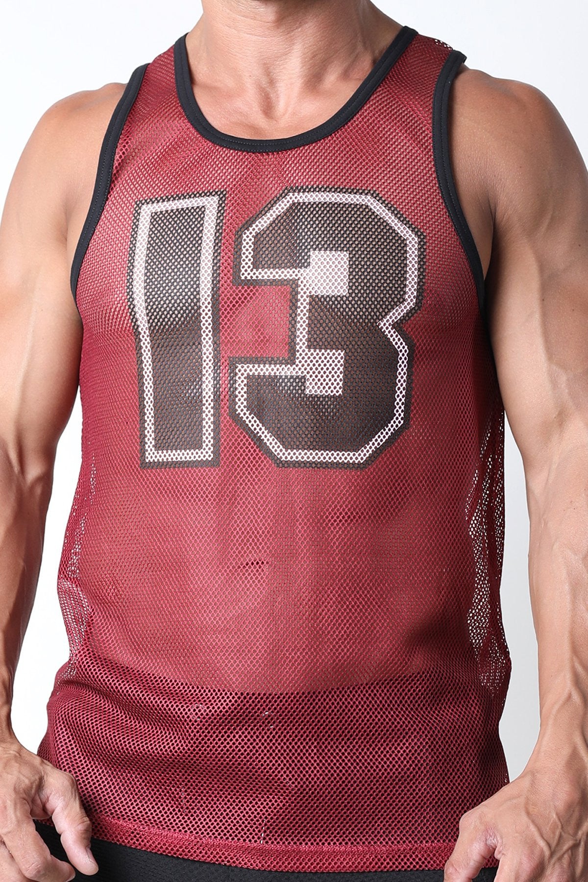 CellBlock 13 Burgundy Halfback Mesh Tank Top – CheapUndies