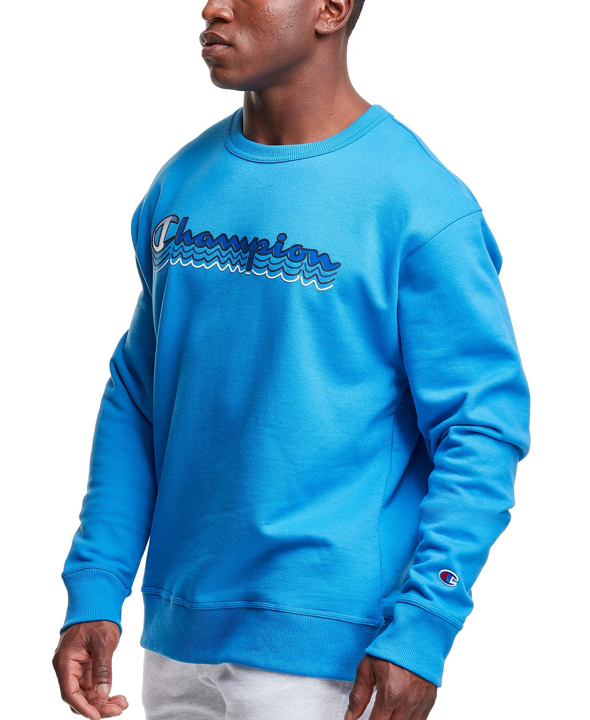 Champion Powerblend Logo Sweatshirt Balboa Blue – CheapUndies