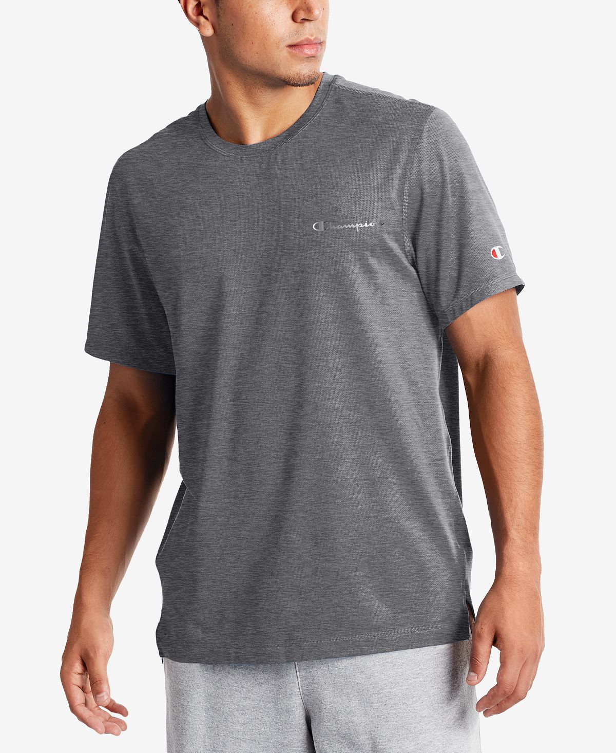 Champion Script Sport Logo T-shirt Gray Heather – CheapUndies