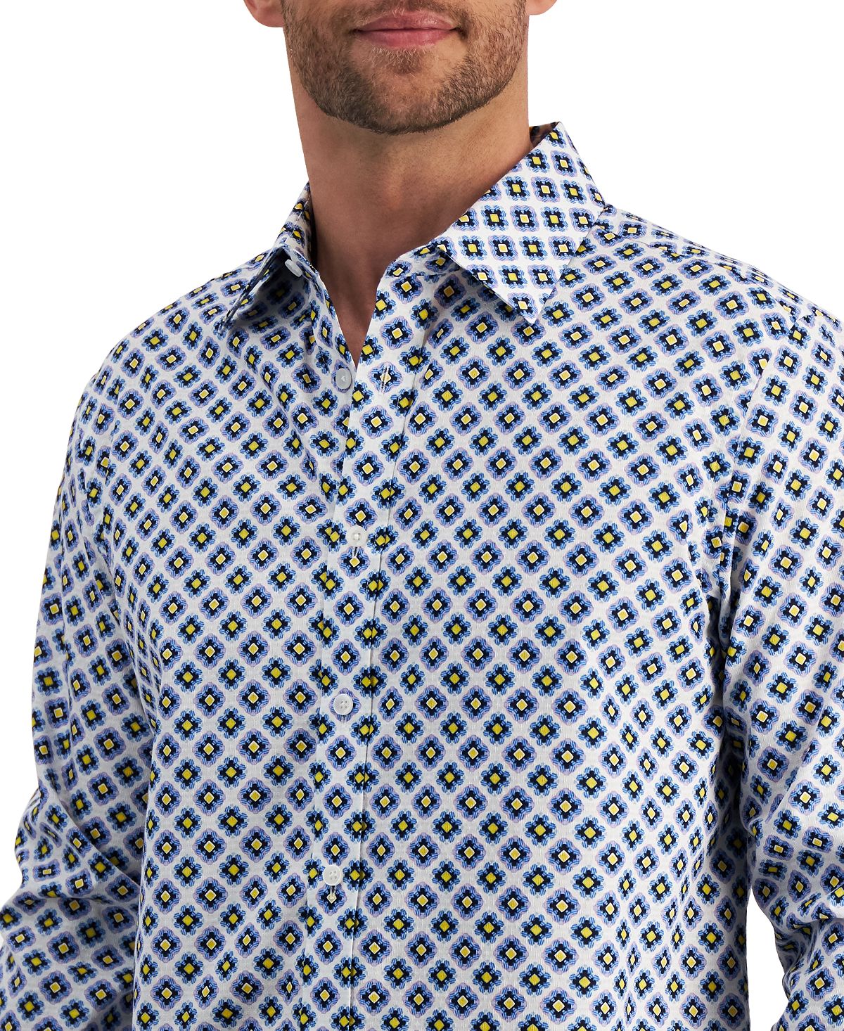 Club Room Concho Tile-print Shirt Pale Ink Blue – CheapUndies