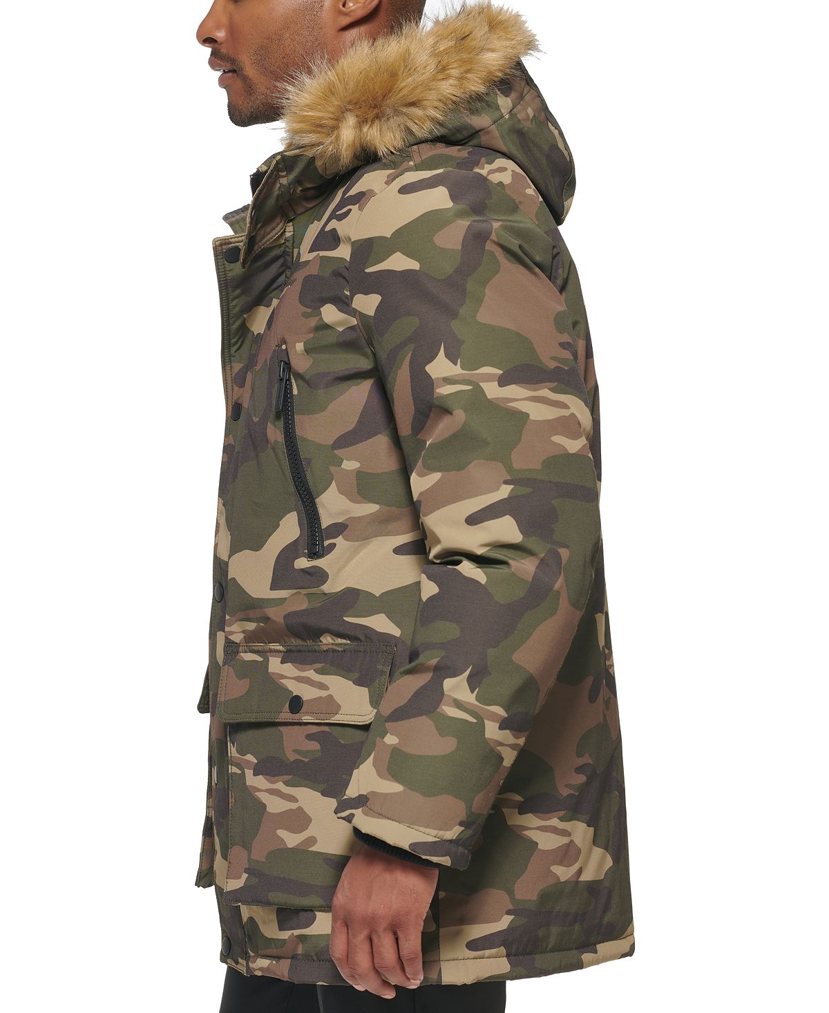 Club Room Parka With A Faux Fur-hood Jacket Camouflage – CheapUndies