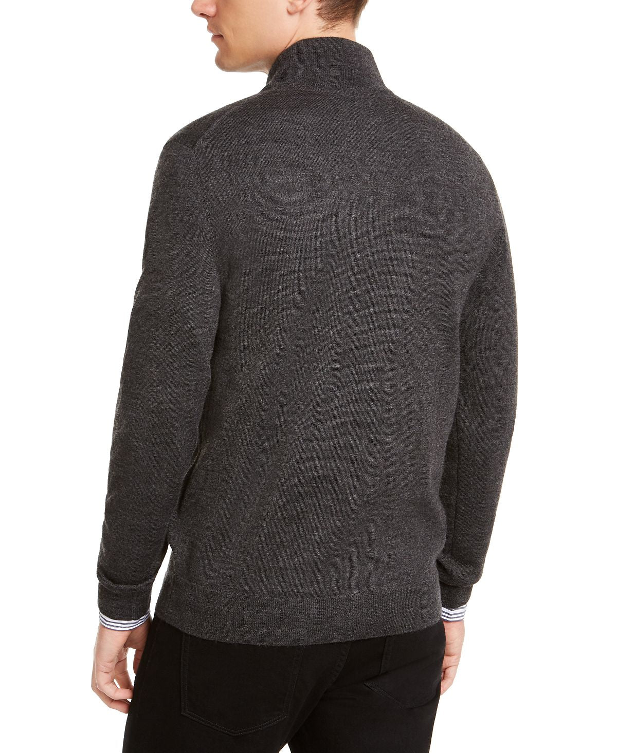 Club Room Quarter-zip Merino Wool Blend Sweater Ebony Heather – CheapUndies