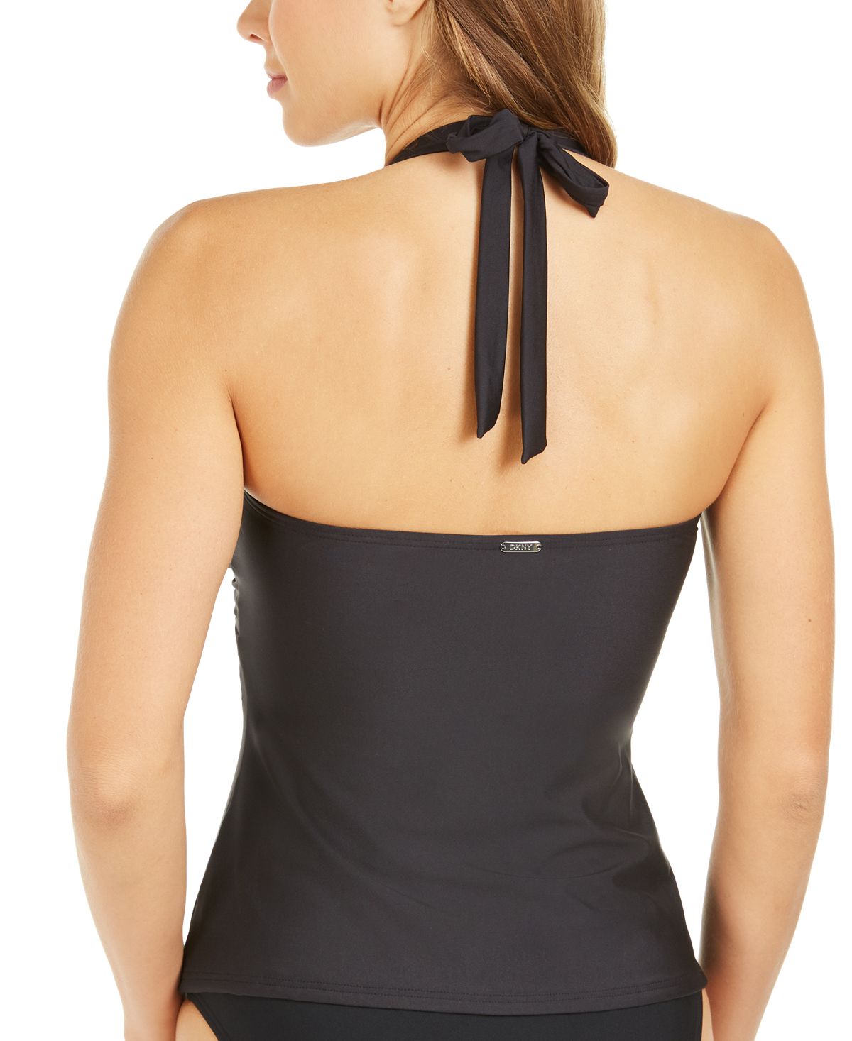 Dkny Twist-front Halter Tankini Top Black – CheapUndies