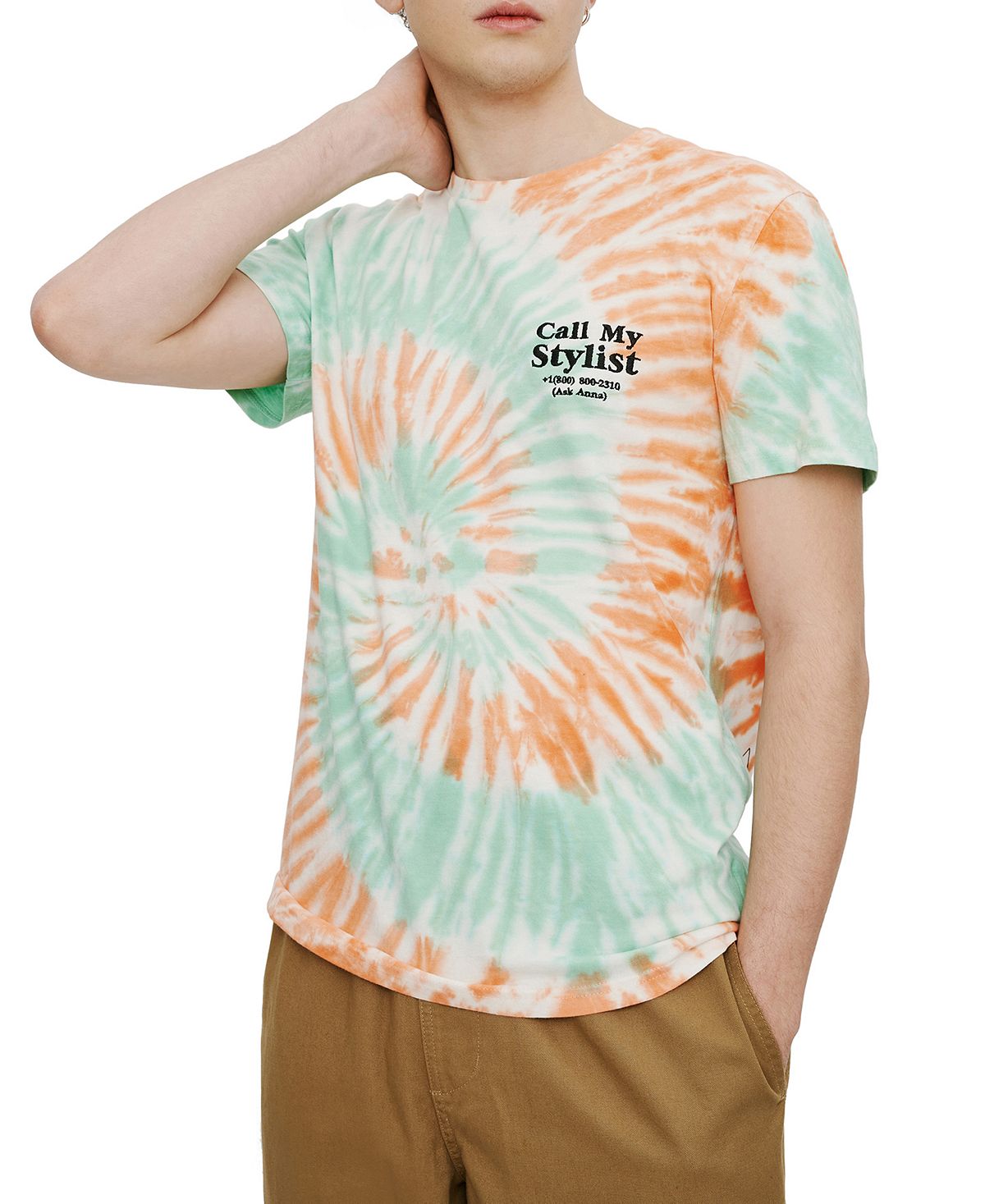 Eleven Paris Call My Stylist Tie Dye T-shirt Subtle Green Tie Dye ...