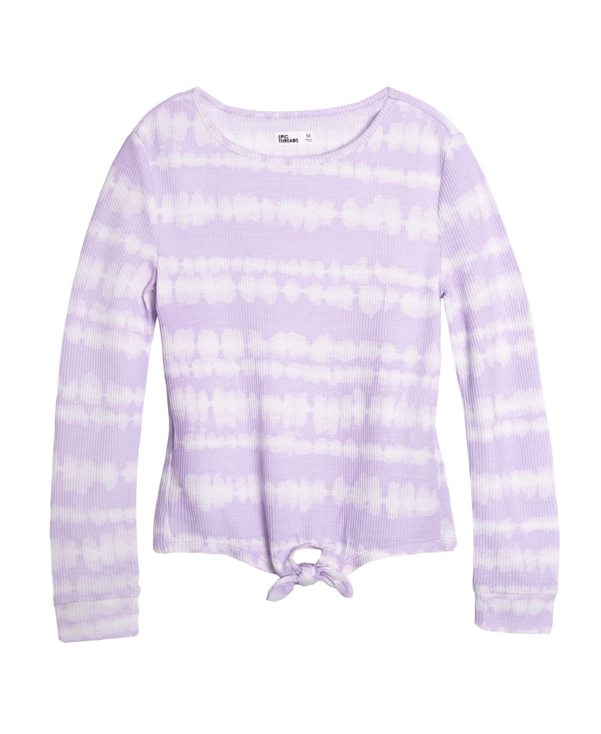 Epic Threads Big Girls Long Sleeve All Over Print Snit Top lavender po ...