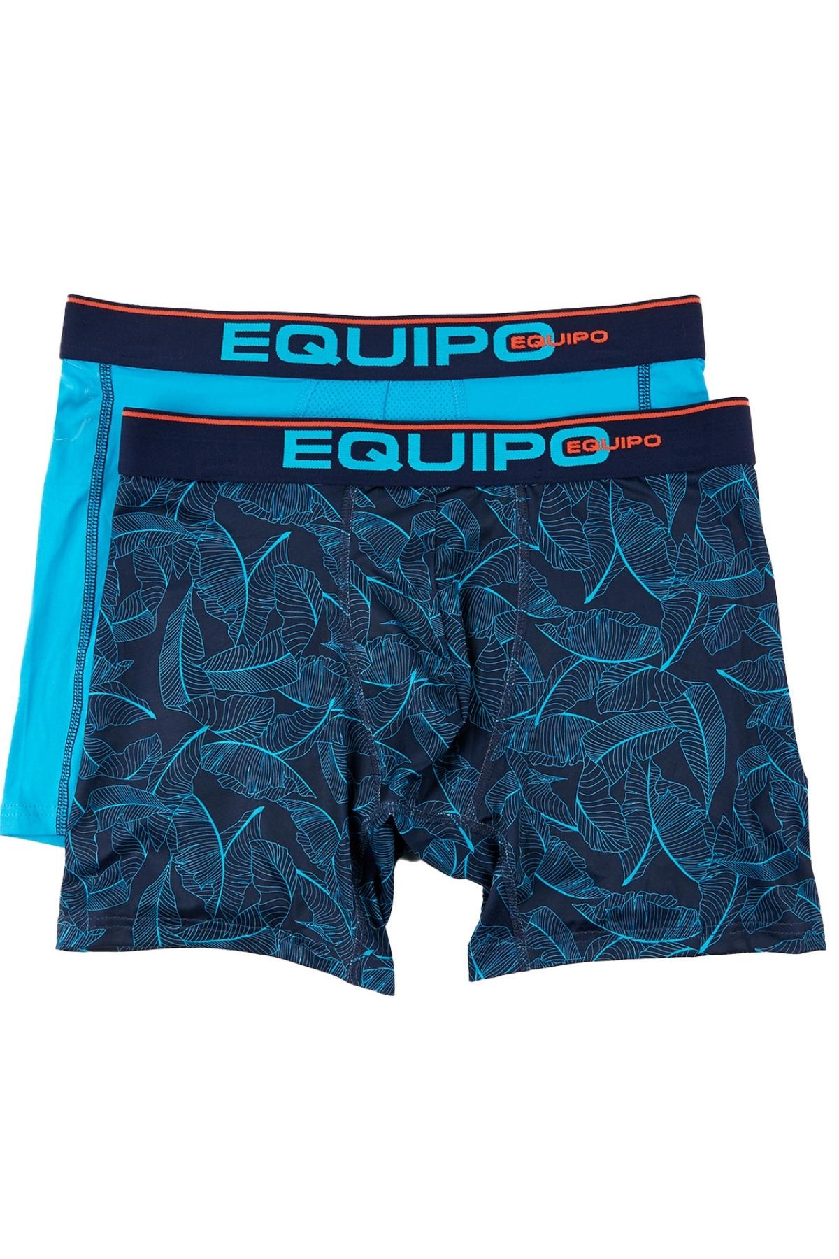Equipo Turquoise and Leaves Quick Dry Performace 2-Pack Boxer Briefs ...