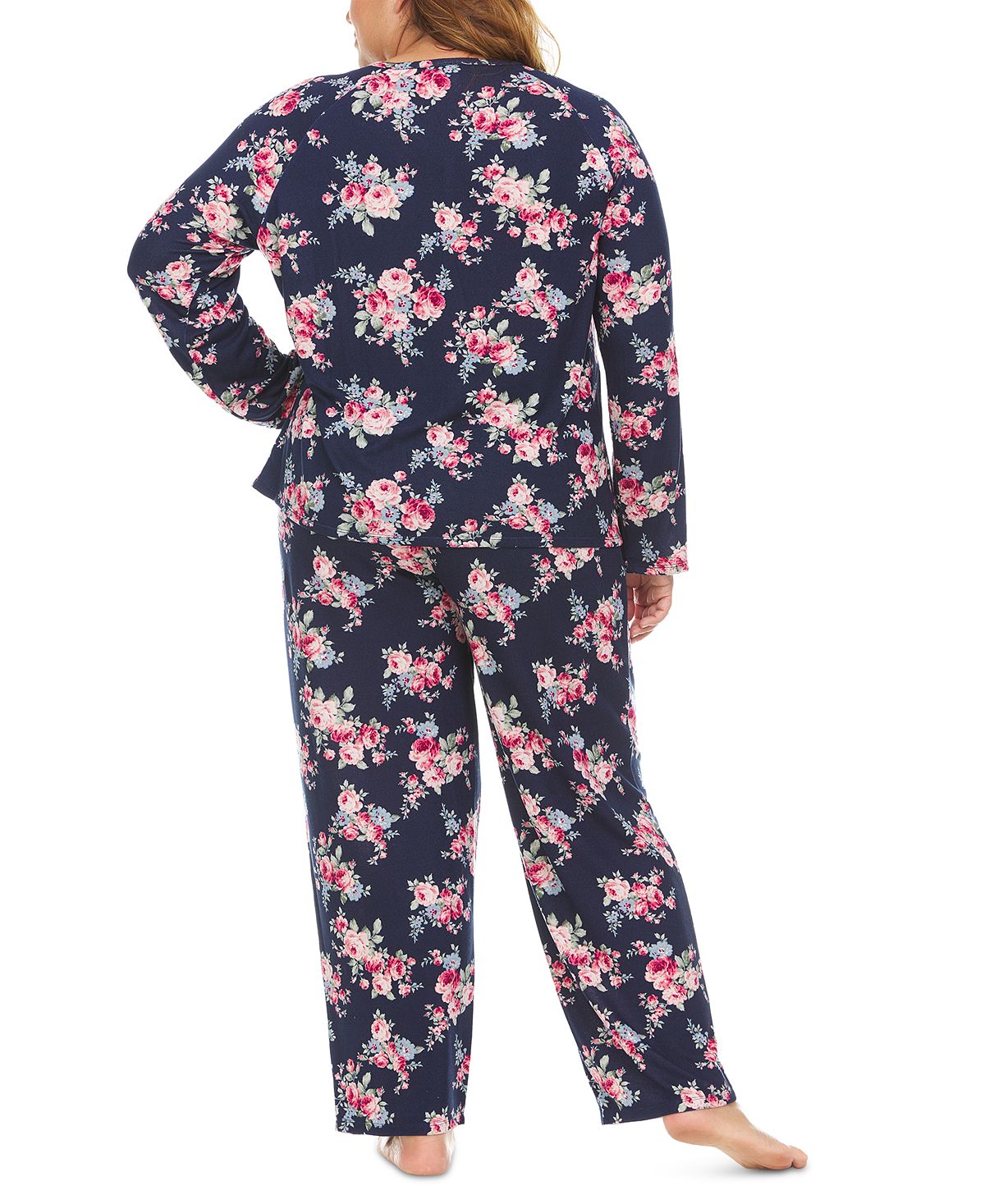 Flora By Flora Nikrooz Plus Printed Pajama Set Navy – CheapUndies