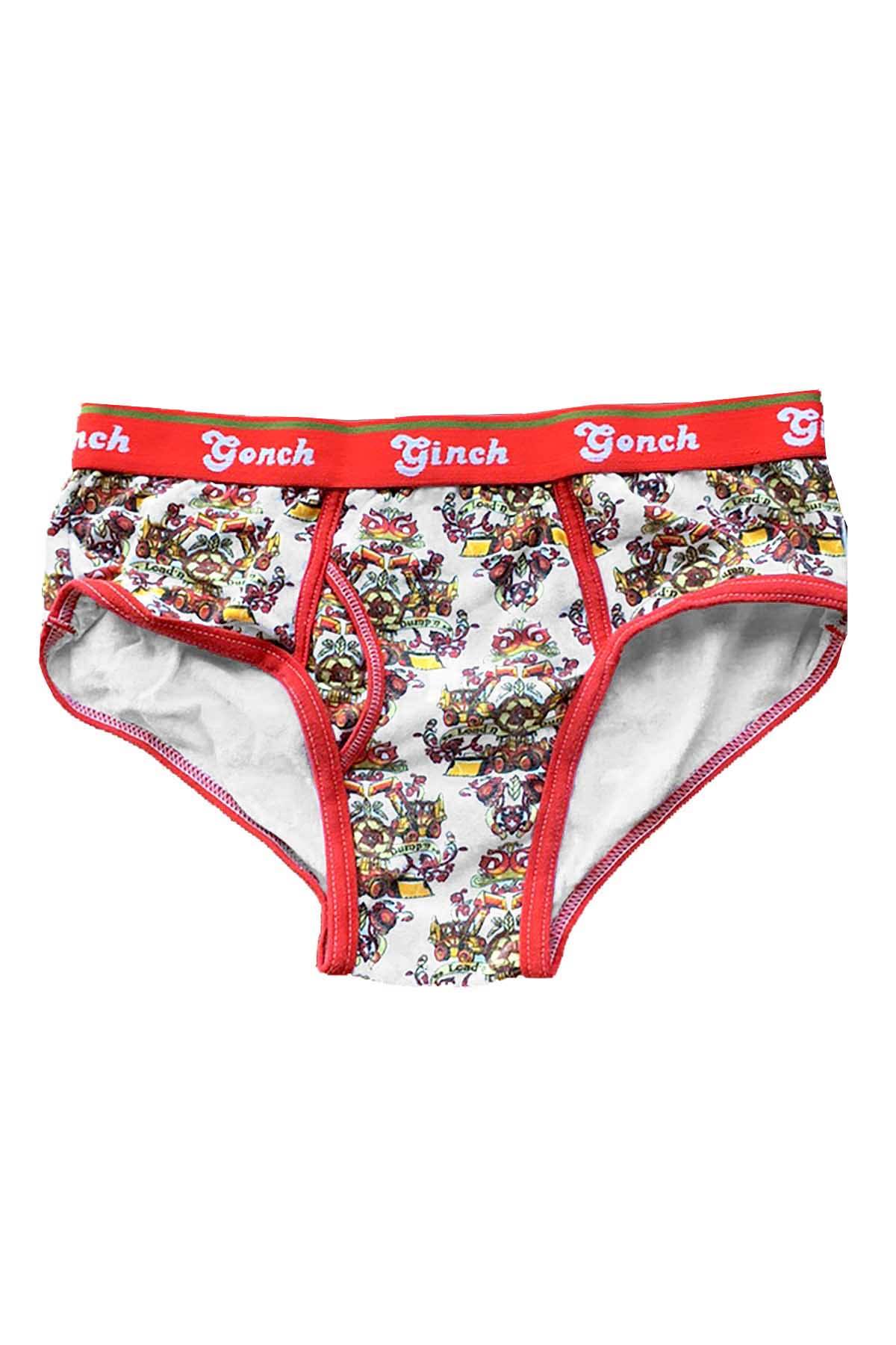 Ginch Gonch Red/White Tire Rider Boybrief – CheapUndies
