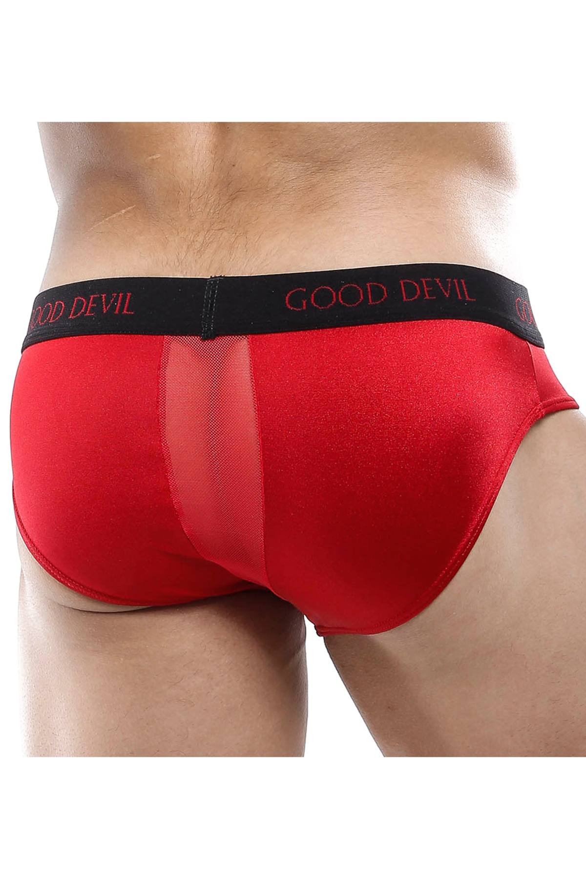 Good Devil Red Mesh Strip Brief – CheapUndies
