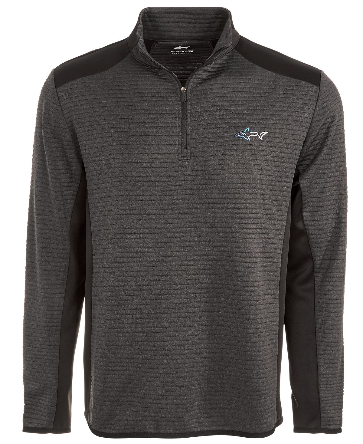 Greg Norman Attack Life By Ottoman Quarter-zip Shirt Heathered Black ...