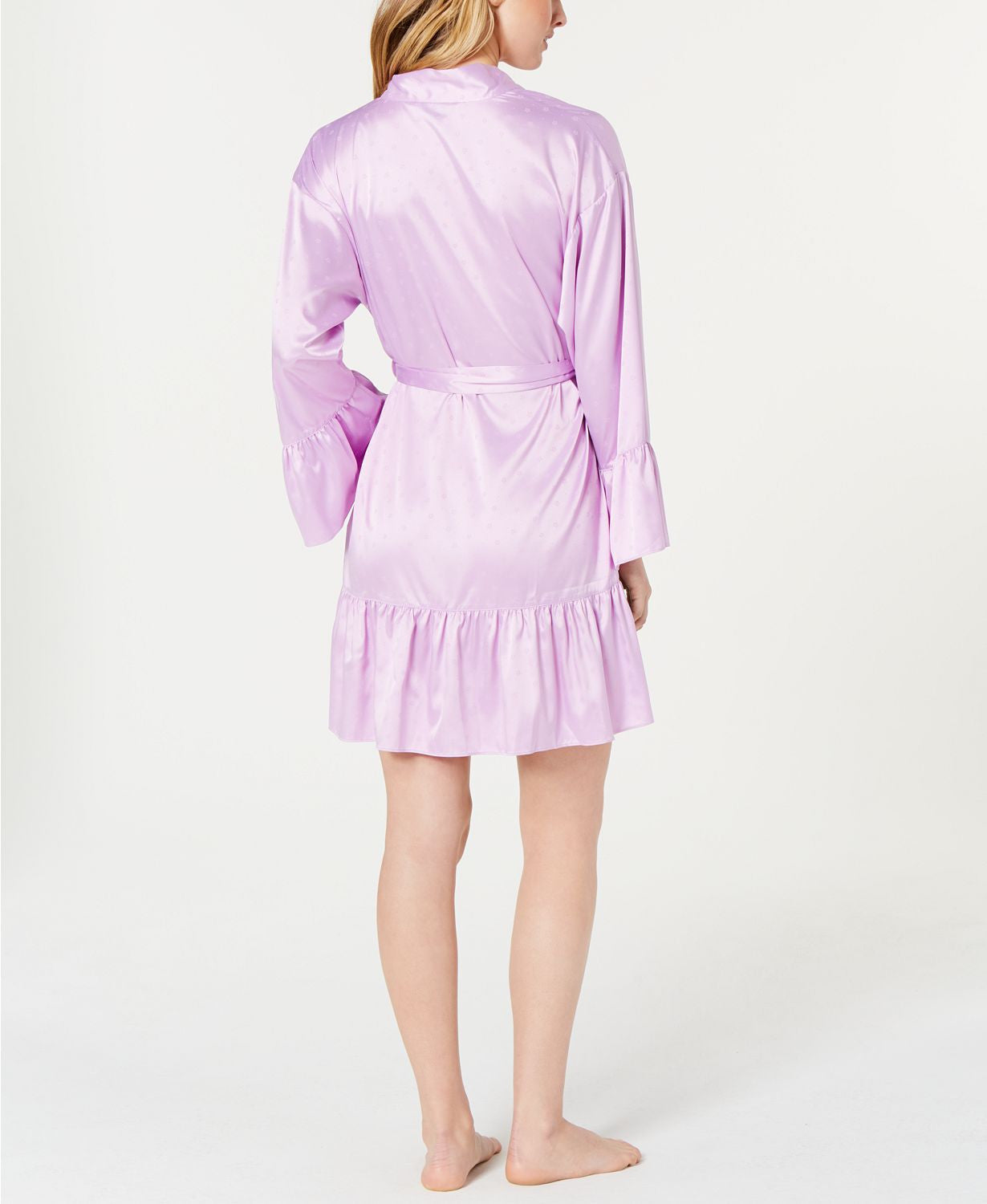 INC International Concepts Satin Jacquard Flounce Wrap Robe in Ditsy D – CheapUndies