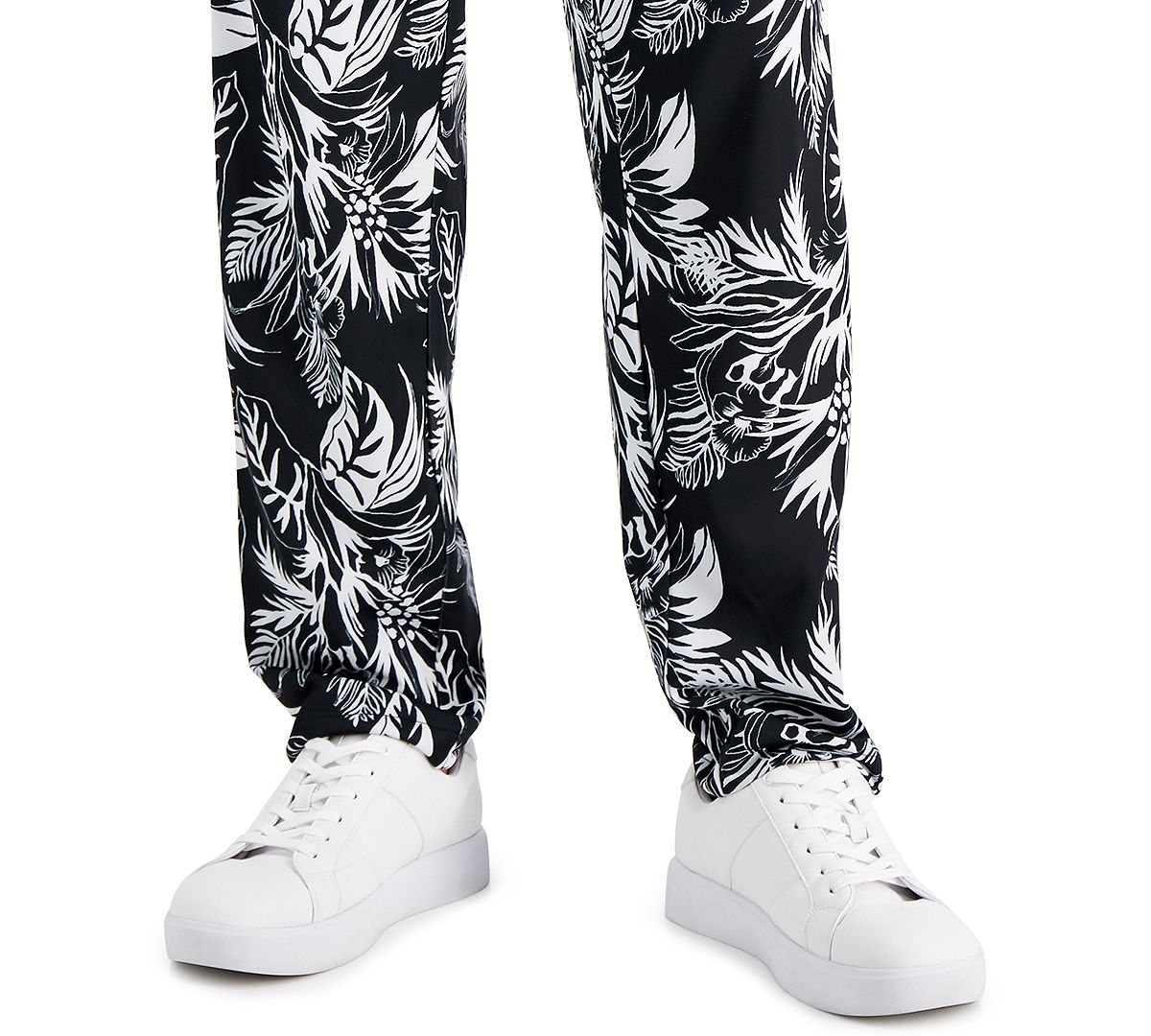 Inc International Concepts Regular-fit Palm-print Track Pants Deep Bla ...