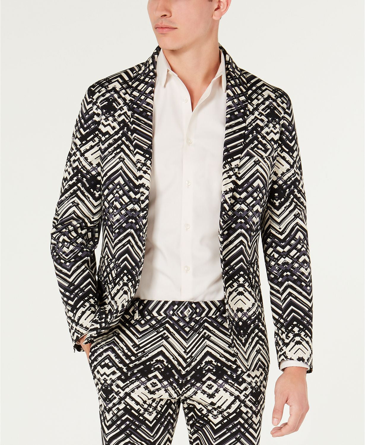 Inc International Concepts Slim-fit Abstract Suit Separates Black Comb ...