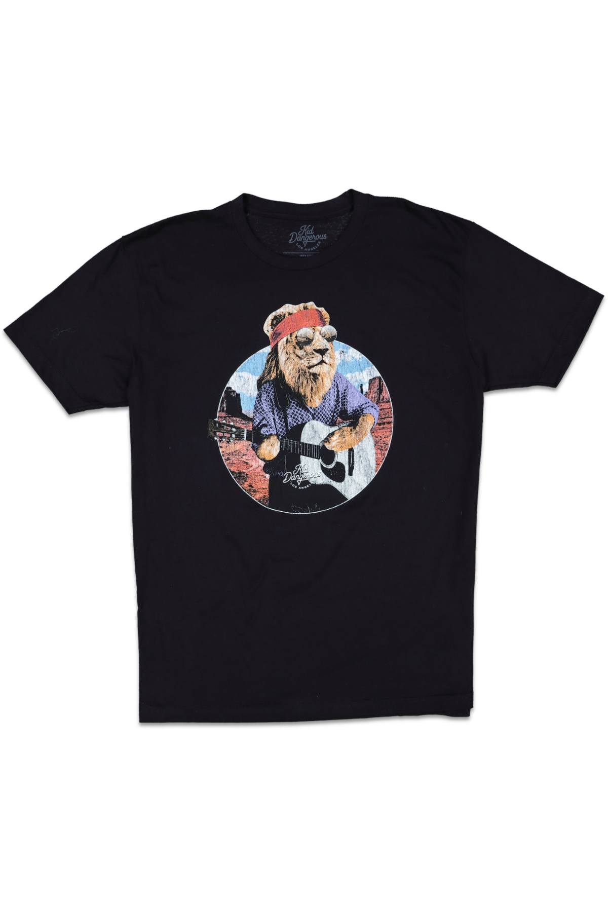 KID DANGEROUS ACOUSTIC LION Tee Black – CheapUndies