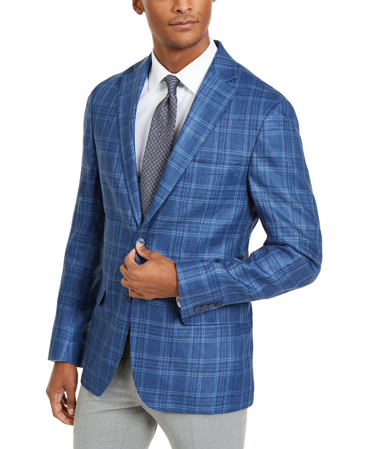 Lauren Ralph Lauren Classic-fit Ultraflex Stretch Blue Plaid Sport Coa ...