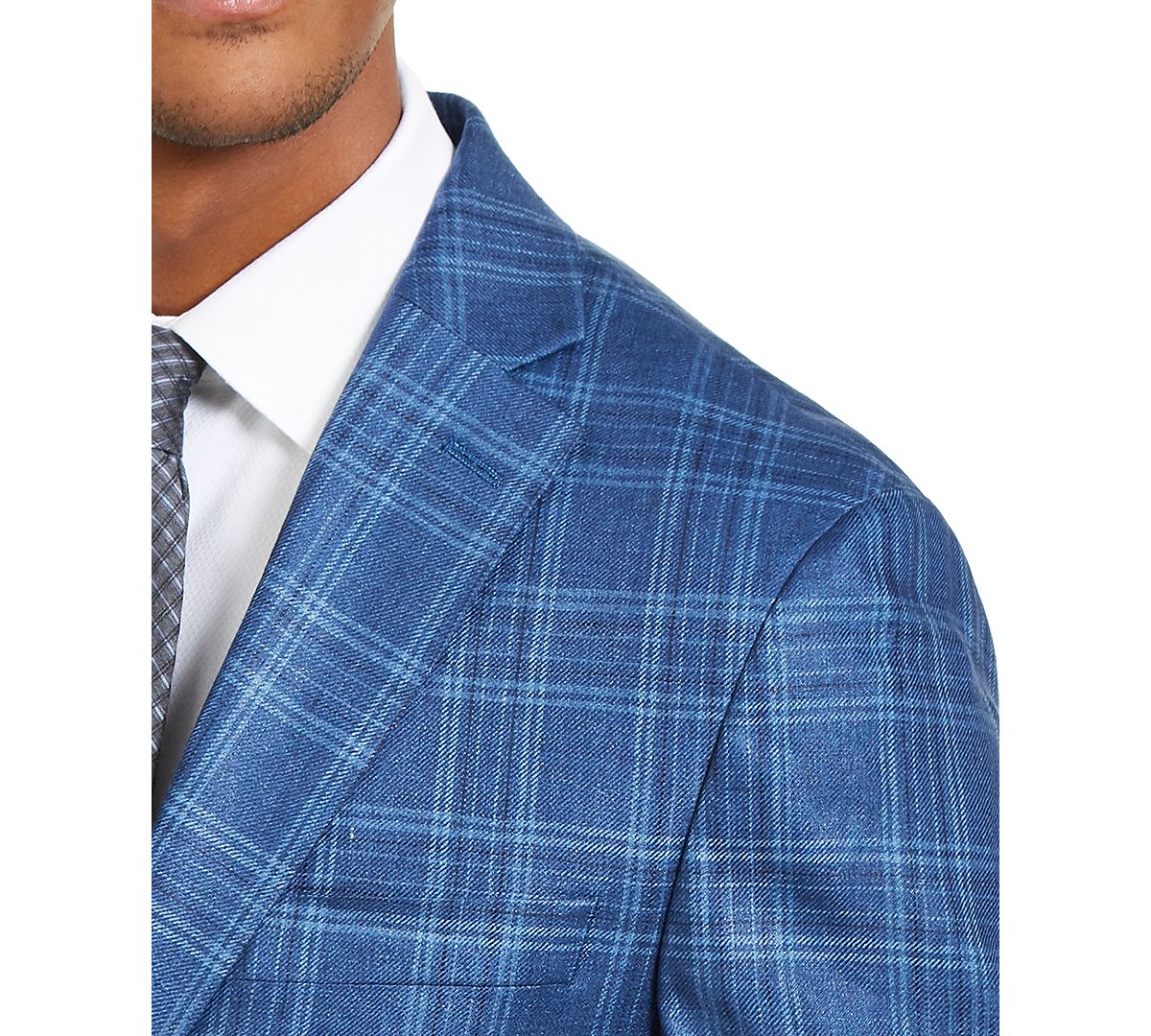 Lauren Ralph Lauren Classic-fit Ultraflex Stretch Blue Plaid Sport Coa ...