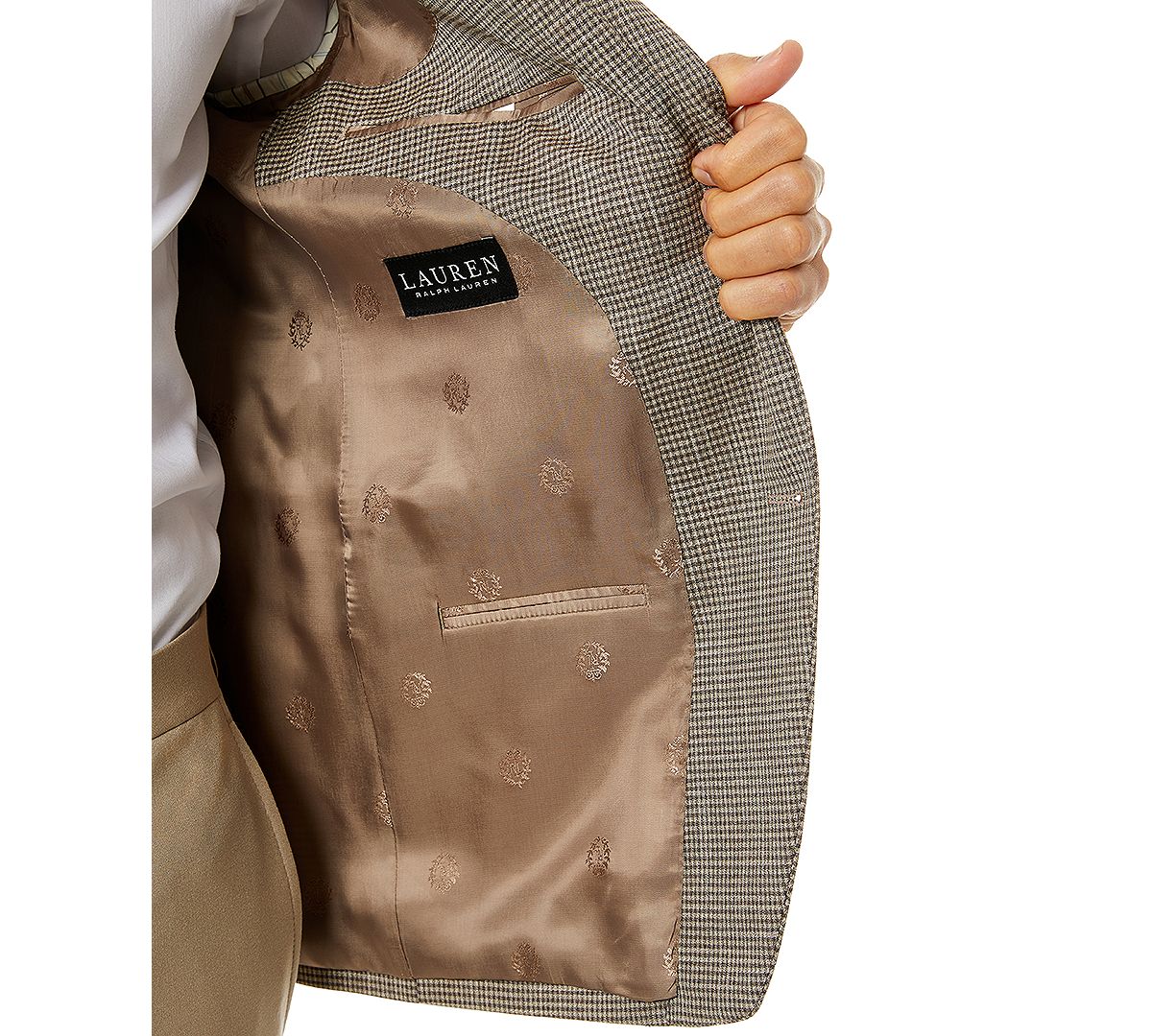 Lauren Ralph Lauren Ultraflex Brown & Cream Check Blazer Brown/Cream ...