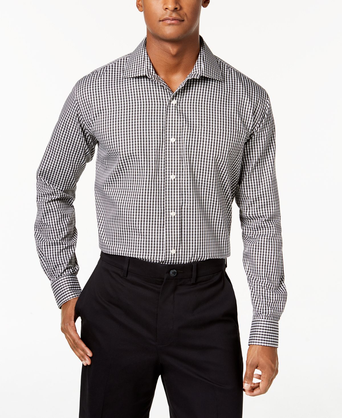 Magnaclick Classic-fit Shirt With Magnetic Buttons Checkered Black ...