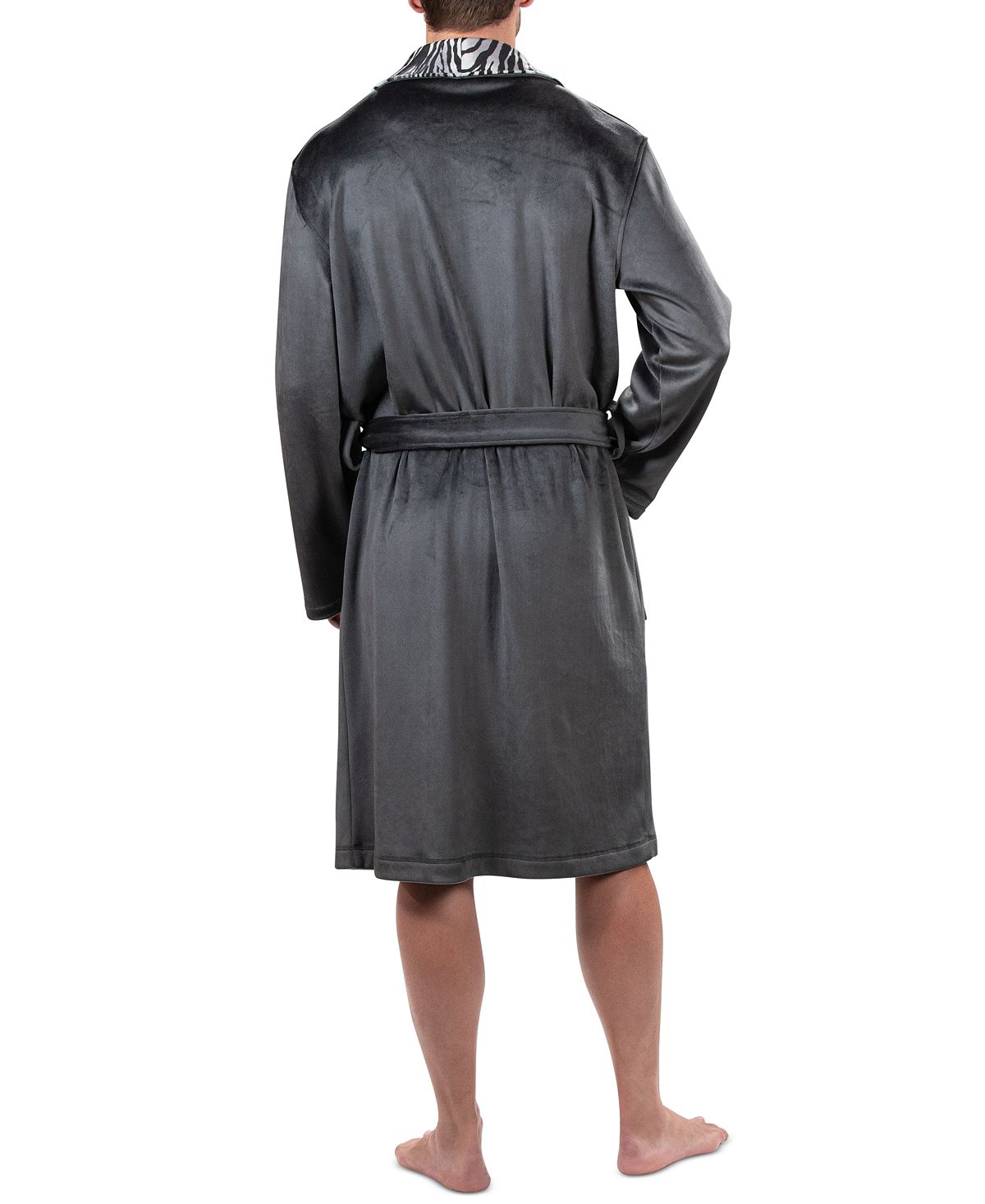Natori Kasem Tiger-print Shawl-collar Velour Robe Volcanic Ash Tiger ...