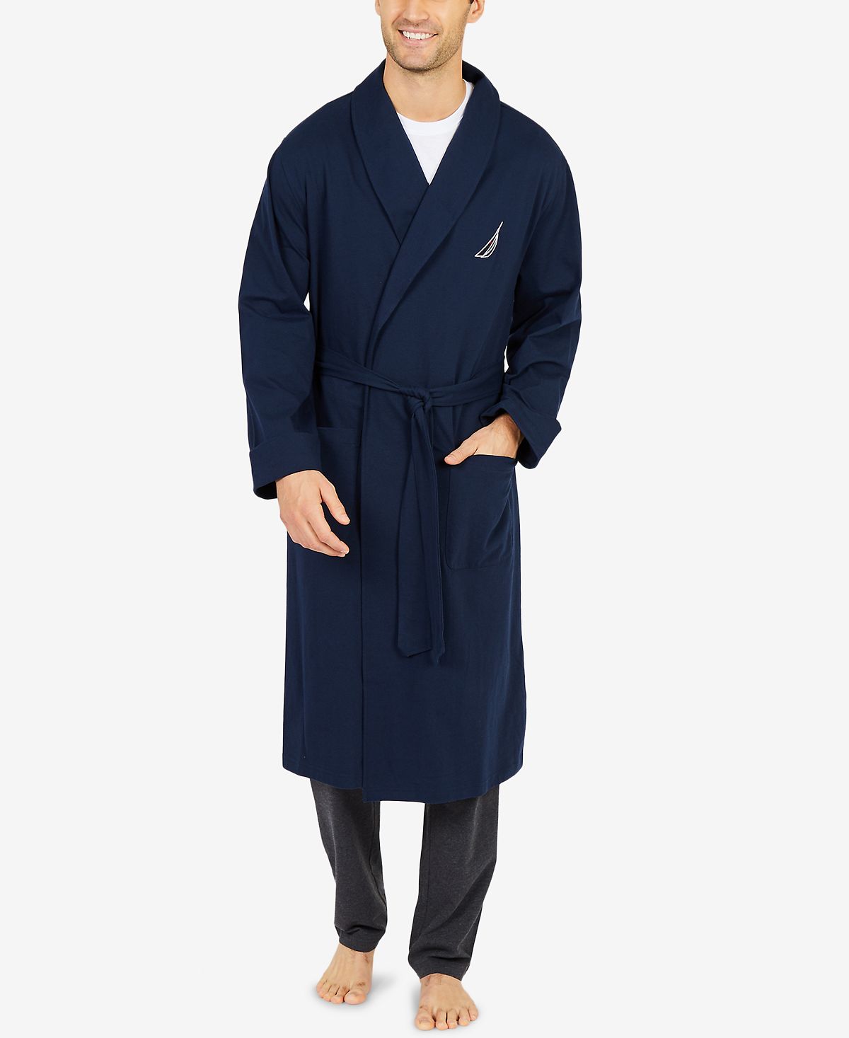 Nautica Shawl-collar Robe Marine Navy – CheapUndies