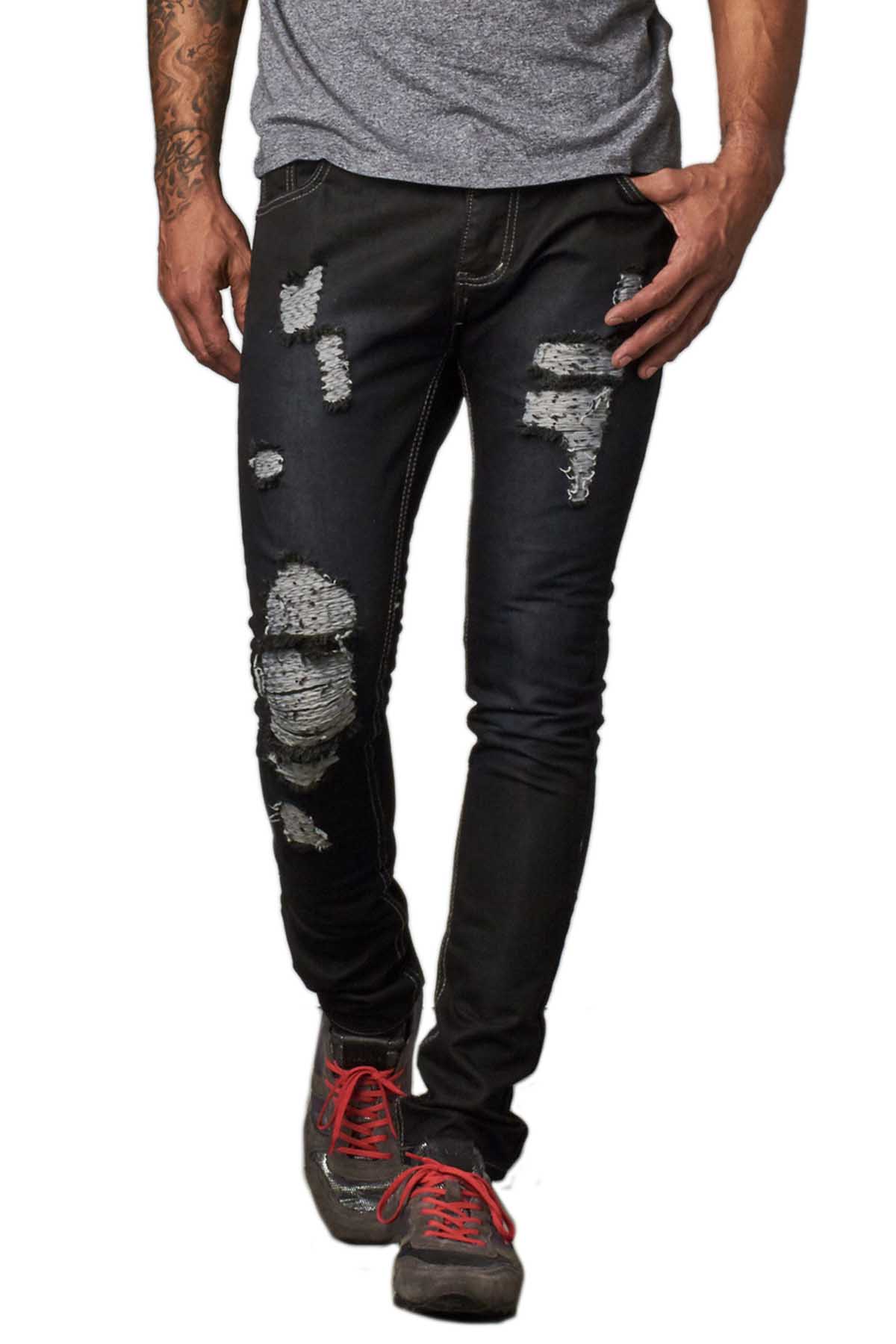 Recess Jeans Black Distressed Slim Tapered Denim Pant – CheapUndies