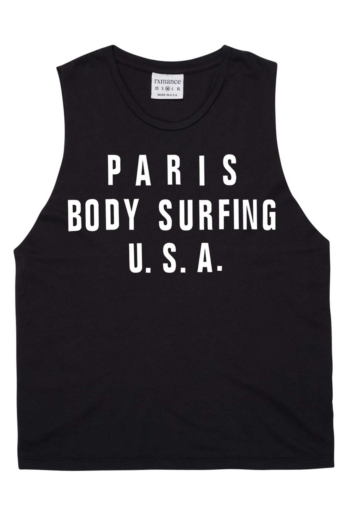 Rxmance Unisex Black Body Surfing Muscle T – CheapUndies
