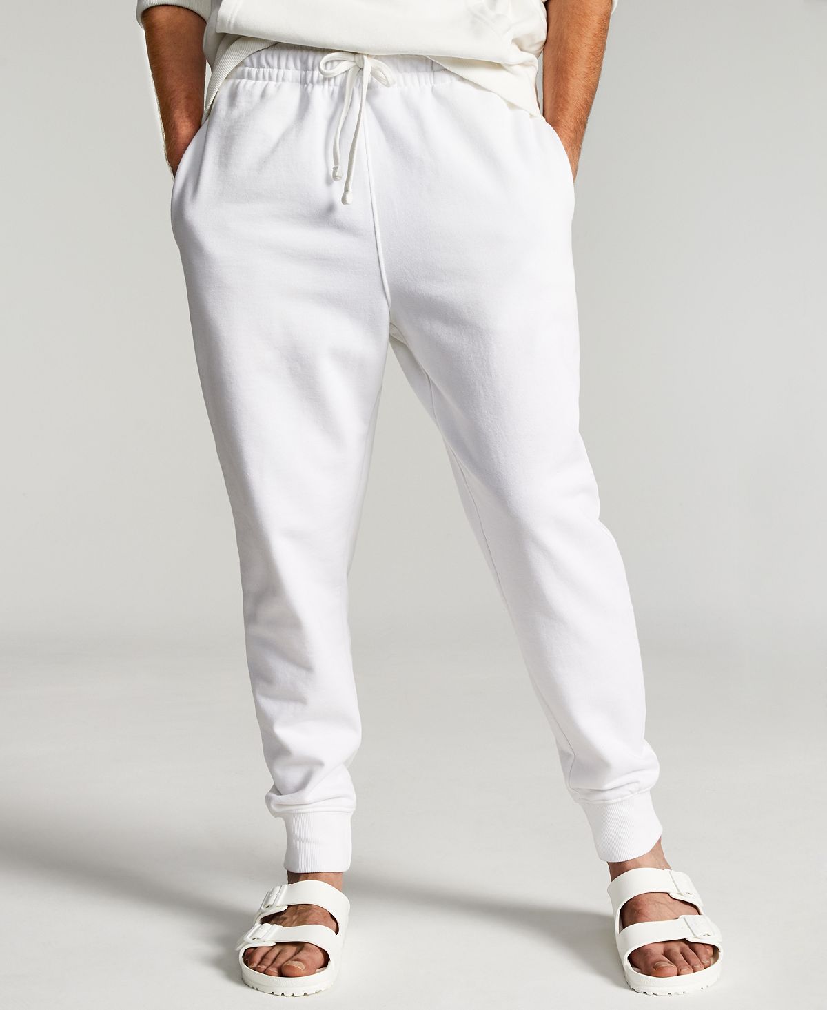 Sun + Stone Sun + Stone Garment-washed Fleece Joggers Bright White ...