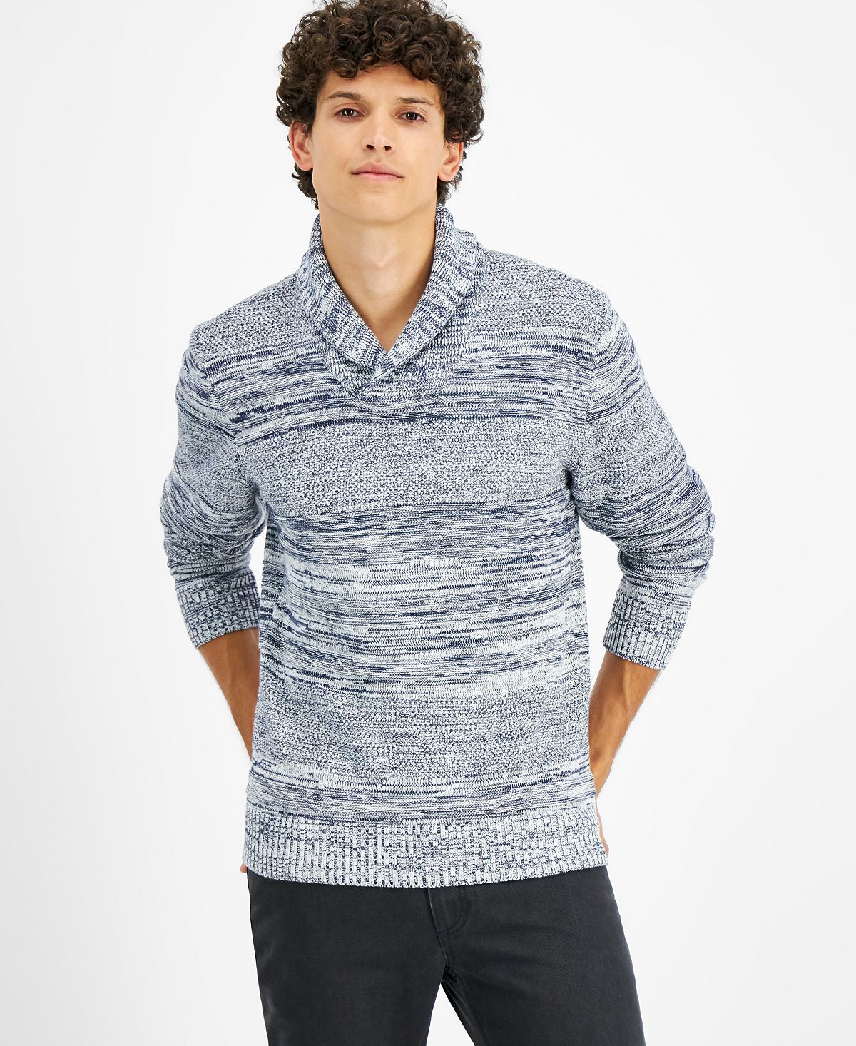Sun + Stone Sun + Stone Stone Shawl-collar Sweater Blue Cave – CheapUndies