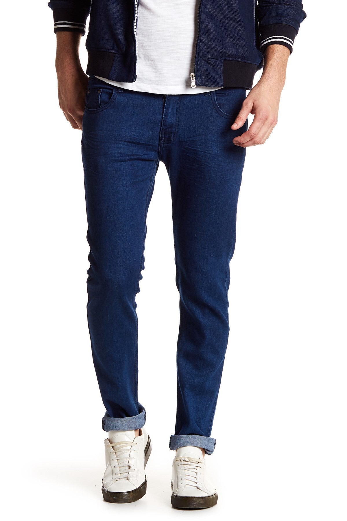 Tailored Recreation Premium Middle Blue Slim Tapered Denim Pant ...