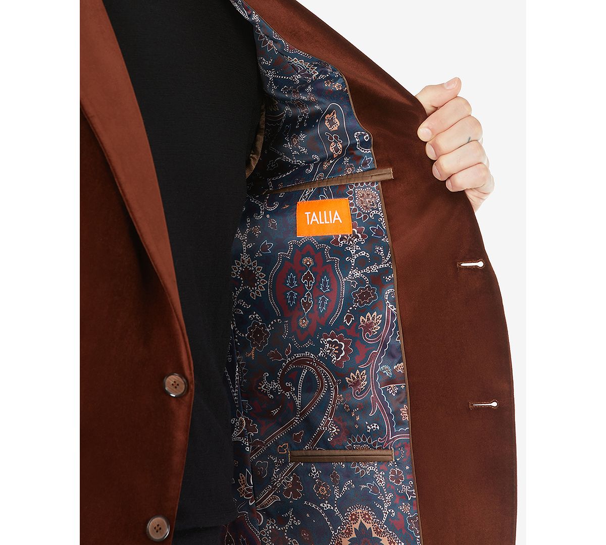 Tallia Slim-fit Brown Velvet Blazer Brown – CheapUndies