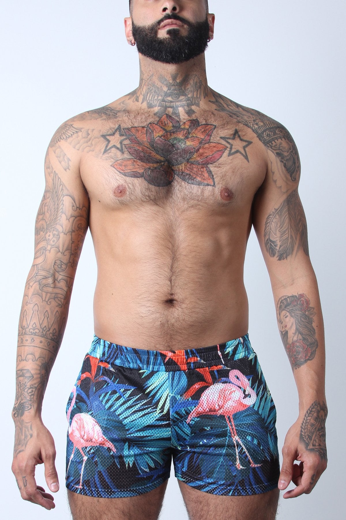 Timoteo Black Flamingo Riviera Mesh Short – CheapUndies