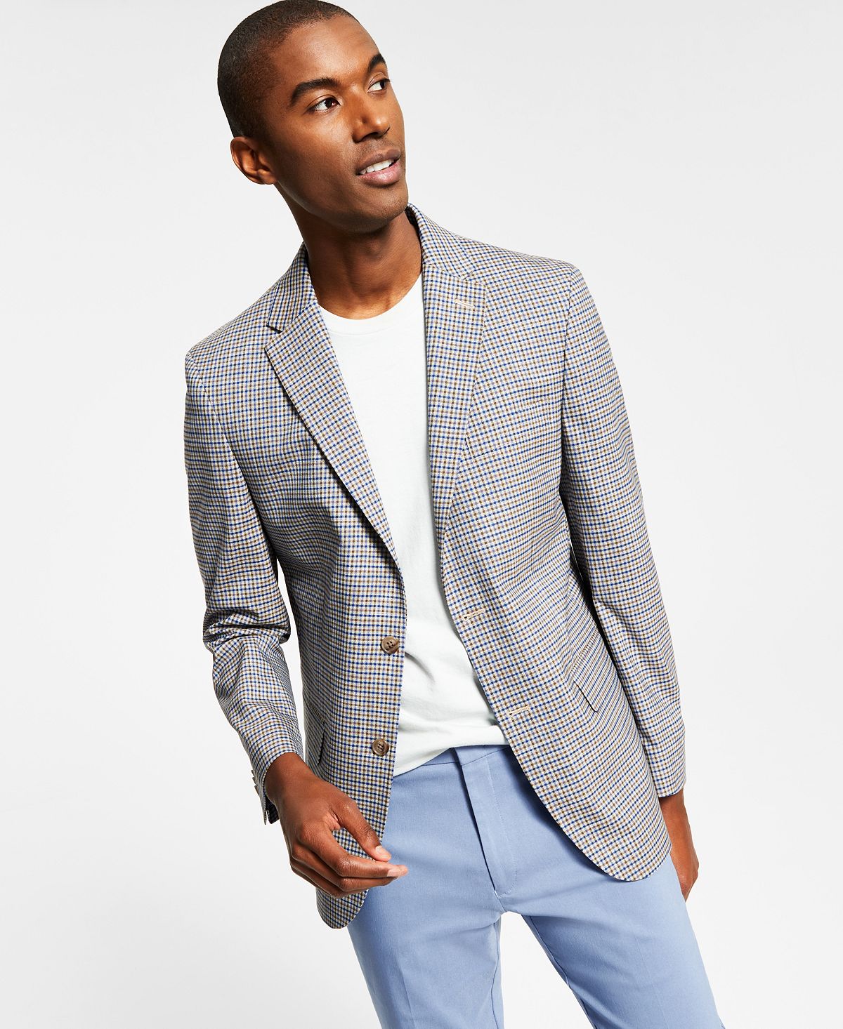 Tommy Hilfiger Modern-fit Brown/blue Check Blazer Brown/Blue – CheapUndies