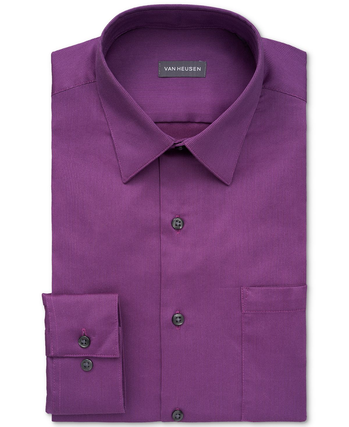 Van Heusen Classic/regular-fit Stain Shield Performance Stretch Grape ...