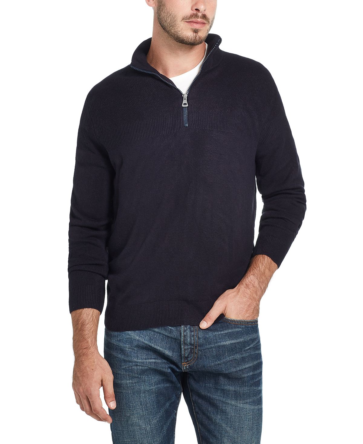 Weatherproof Vintage Soft Touch Quarter-zip Sweater True Navy – CheapUndies