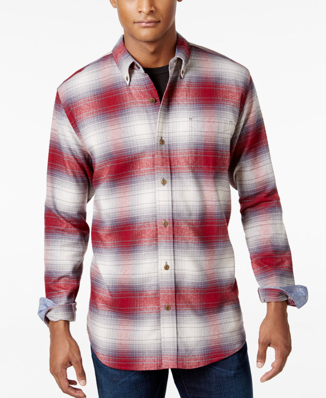 Weatherproof Vintage Mens Plaid Flannel Shirt Red – CheapUndies
