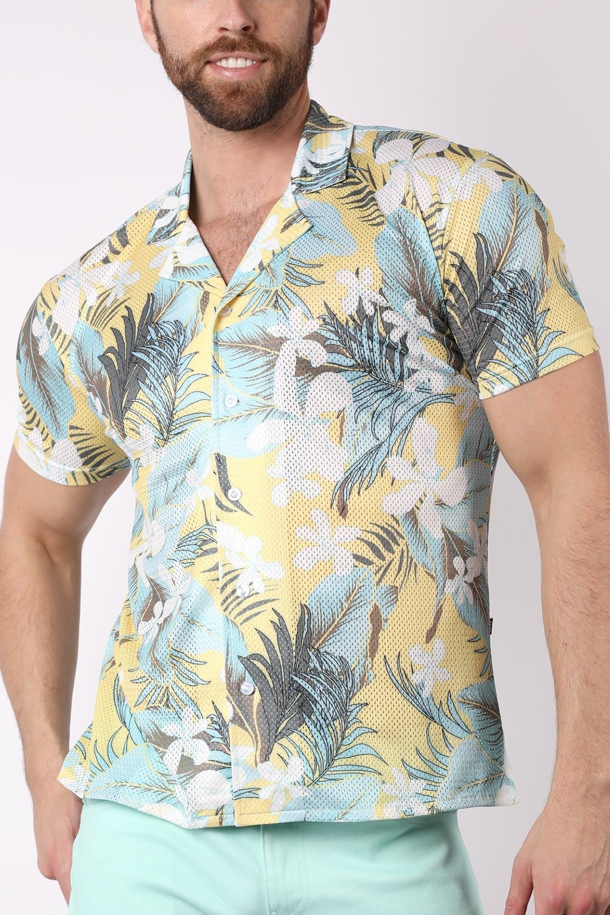 timoteo Yellow Coral Sands Mesh Shirt – CheapUndies